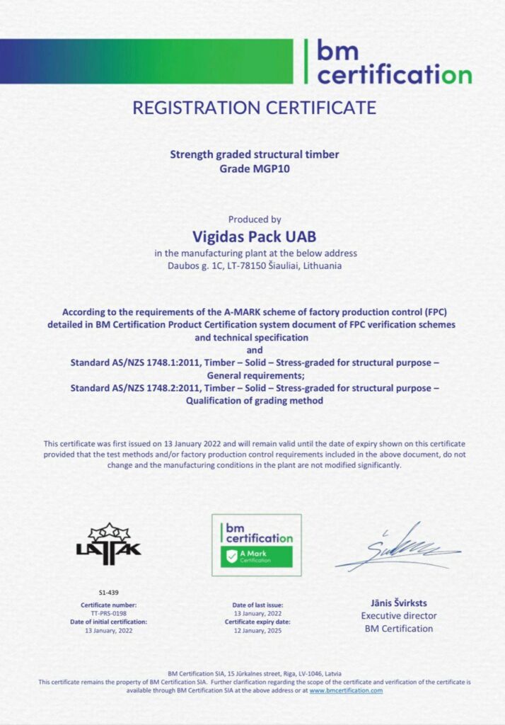 Structural Pine Framing MGP10 - Vigidas Pack